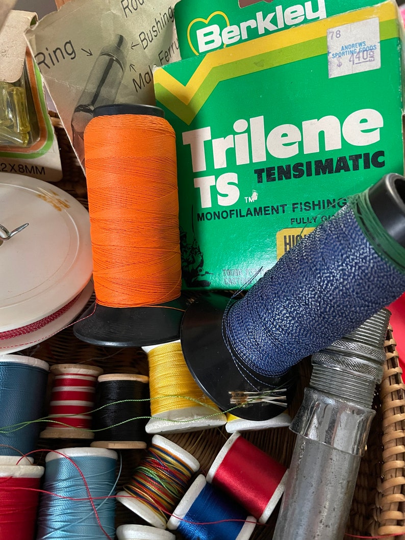 Vintage Fishing Spools of Rod Winding Fly Tying Thread and - Etsy
