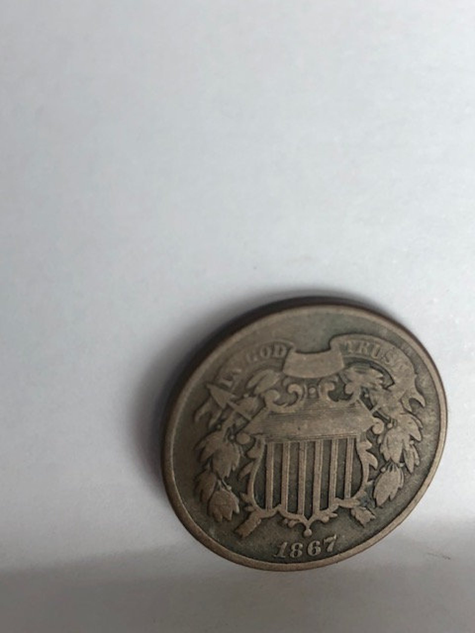 Genuine 1867 U.S. 2 Cent Piece, Collectible 2 Cent Copper Coin - Etsy