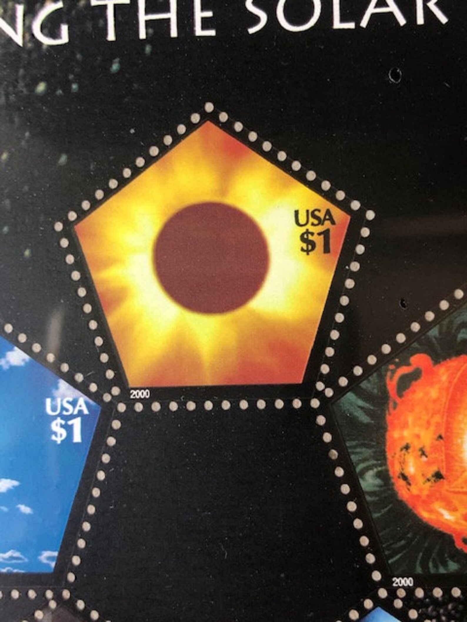 Full Block of 5 Exploring the Solar System Stamps, Year 2000, One ...