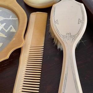 Vintage 1940's Ivory Dubarry Py-ra-lyn Celluloid Dresser Set, 14 Piece ...