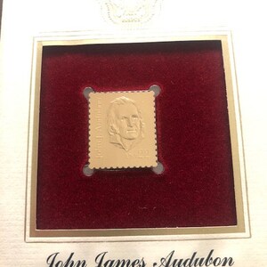 U. S. Postage Stamp, John James Audubon Gold Stamp 200th Anniversary of ...