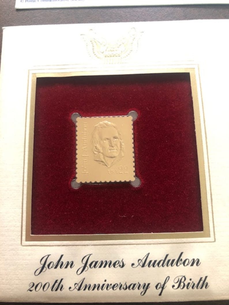 U. S. Postage Stamp, John James Audubon Gold Stamp 200th Anniversary of ...