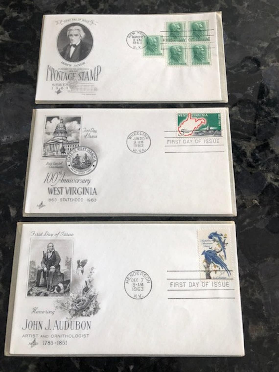 Collectible 1963 First Day of Issue U. S. Postage Stamps, Andrew ...