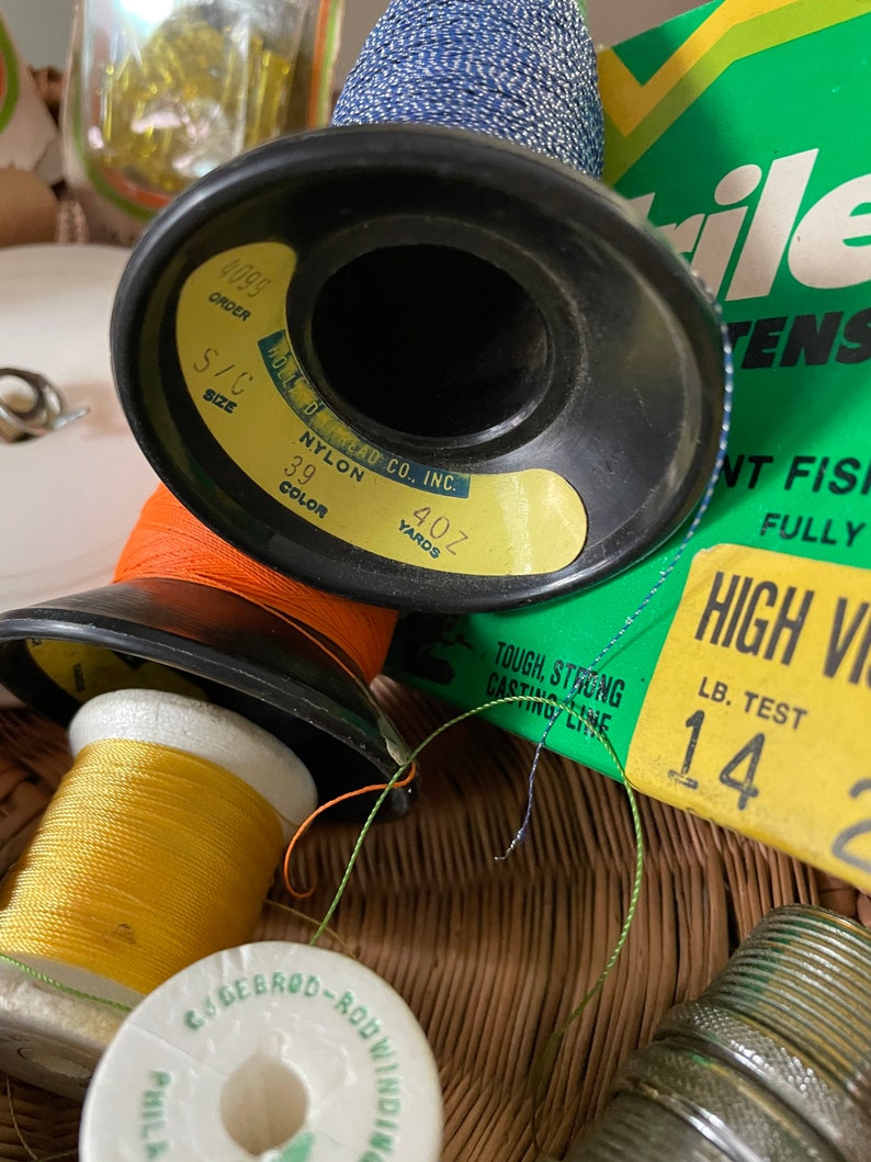 Vintage Fishing Spools of Rod Winding Fly Tying Thread and - Etsy