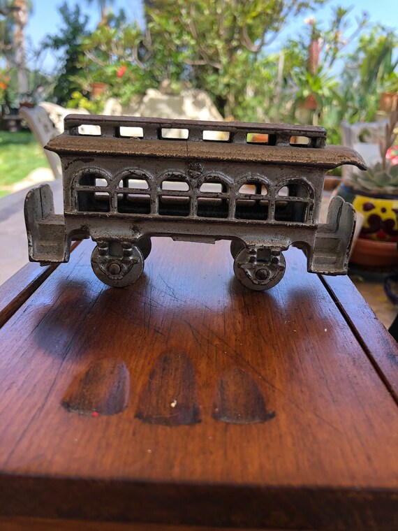 Antique Cast Iron Silver Train Coin Bank Trolley Bank - Etsy