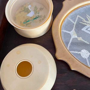 Vintage 1940's Ivory Dubarry Py-ra-lyn Celluloid Dresser Set, 14 Piece ...