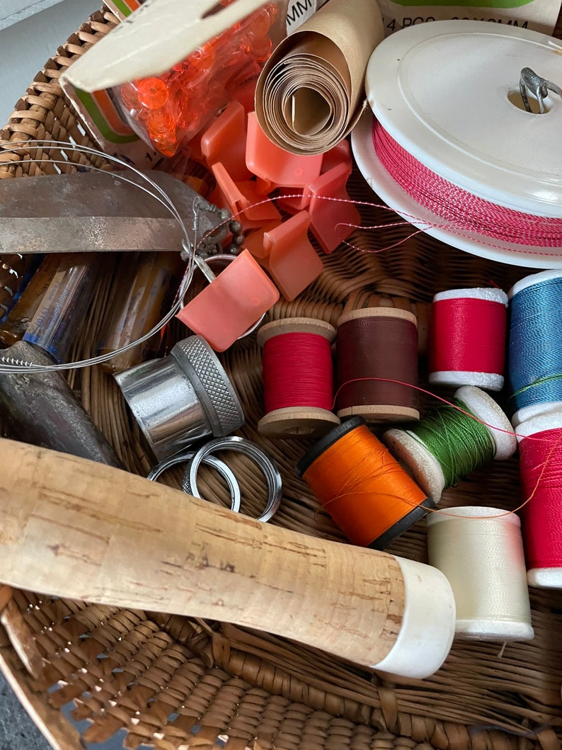 Vintage Fishing Spools of Rod Winding Fly Tying Thread and - Etsy