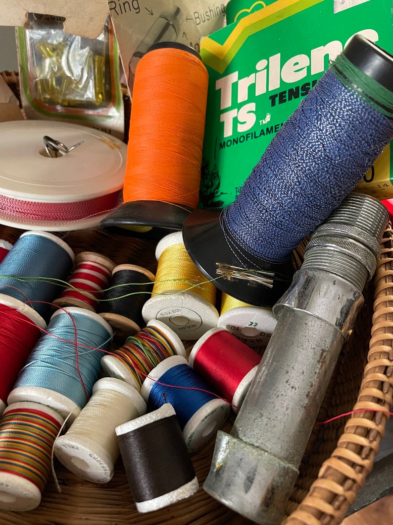 Vintage Fishing Spools of Rod Winding Fly Tying Thread and - Etsy