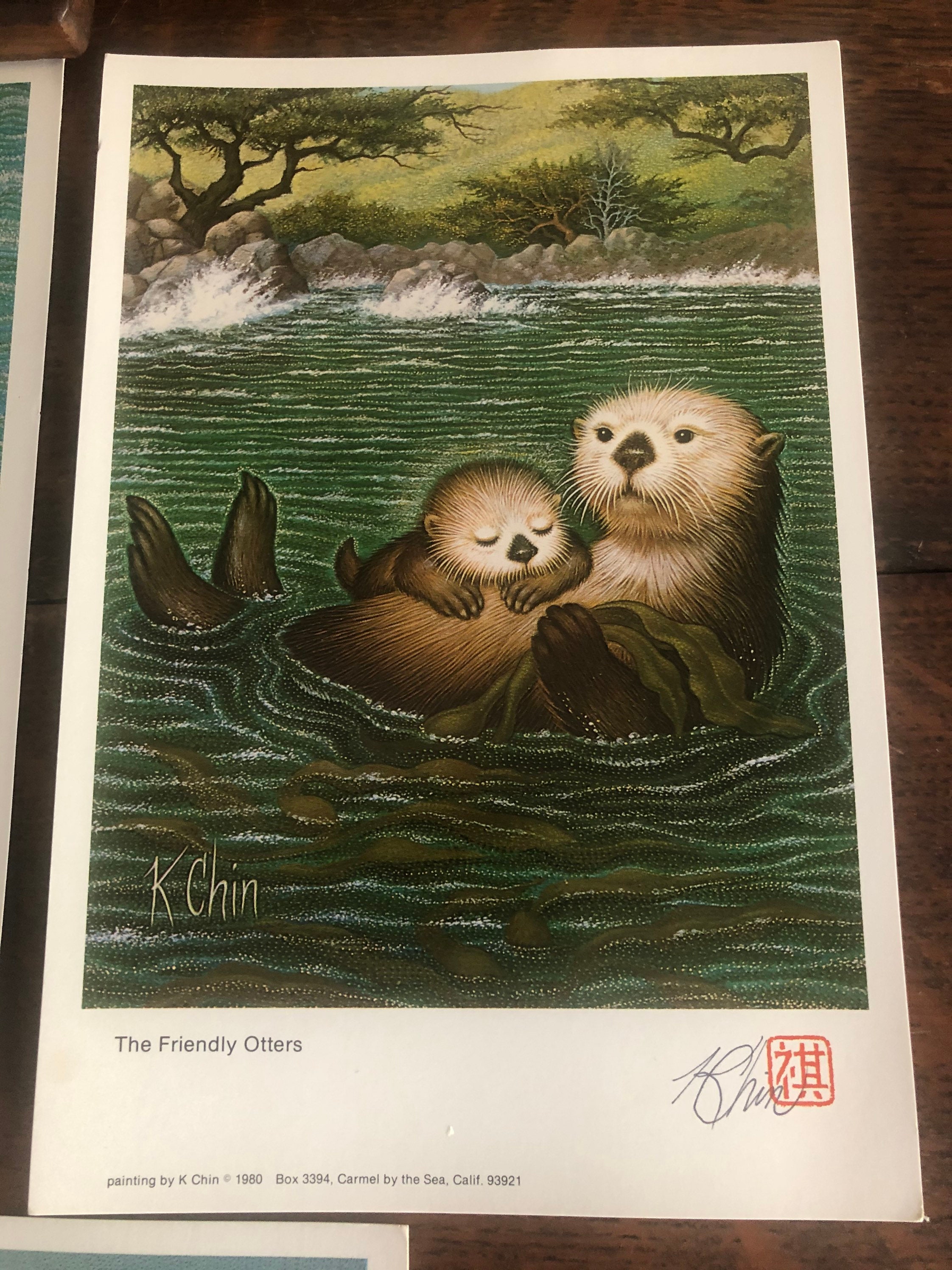 Five Vintage Signed K Chin Cards Circa 1980 Monterey - Etsy