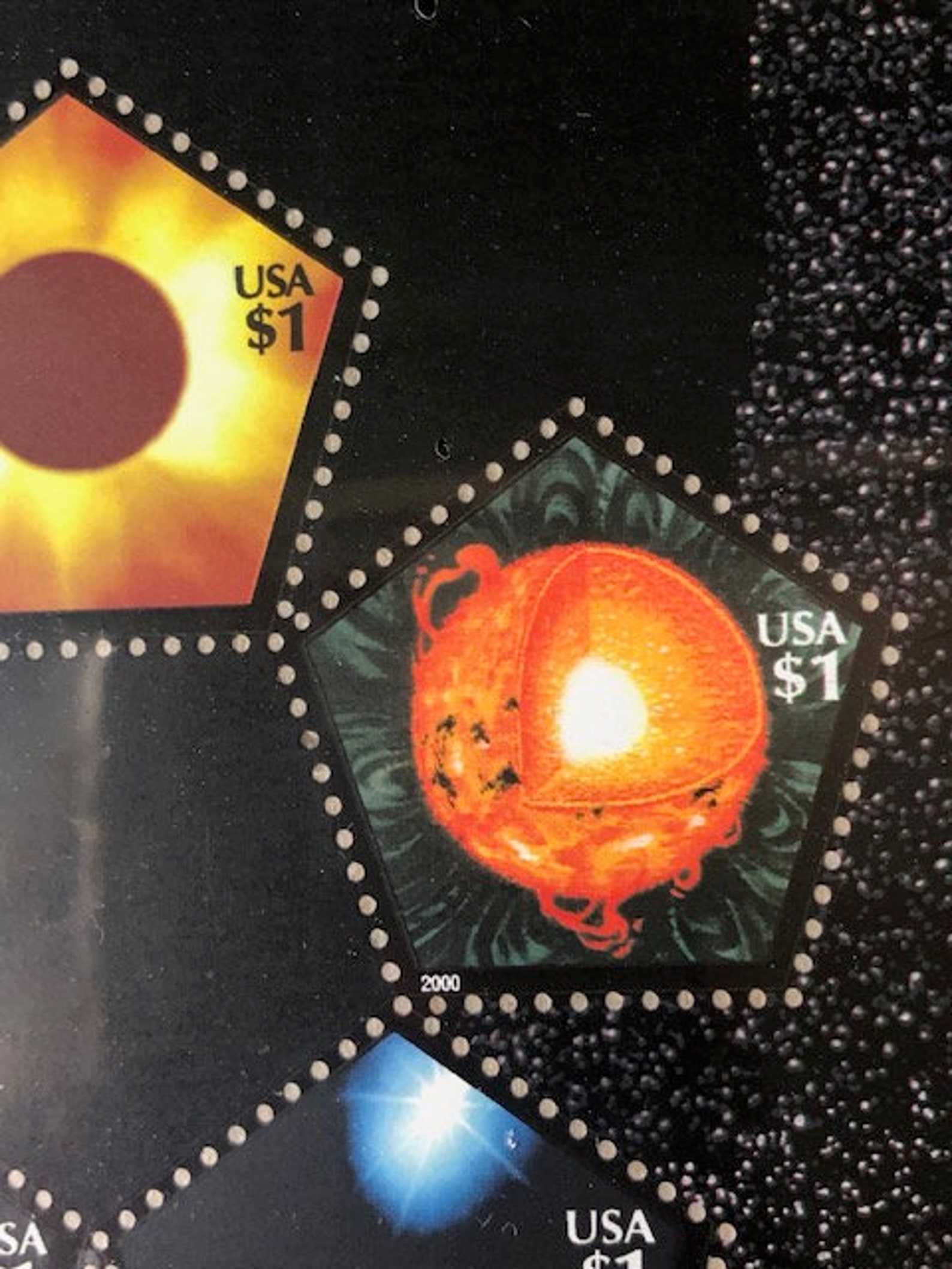 Full Block of 5 Exploring the Solar System Stamps, Year 2000, One ...