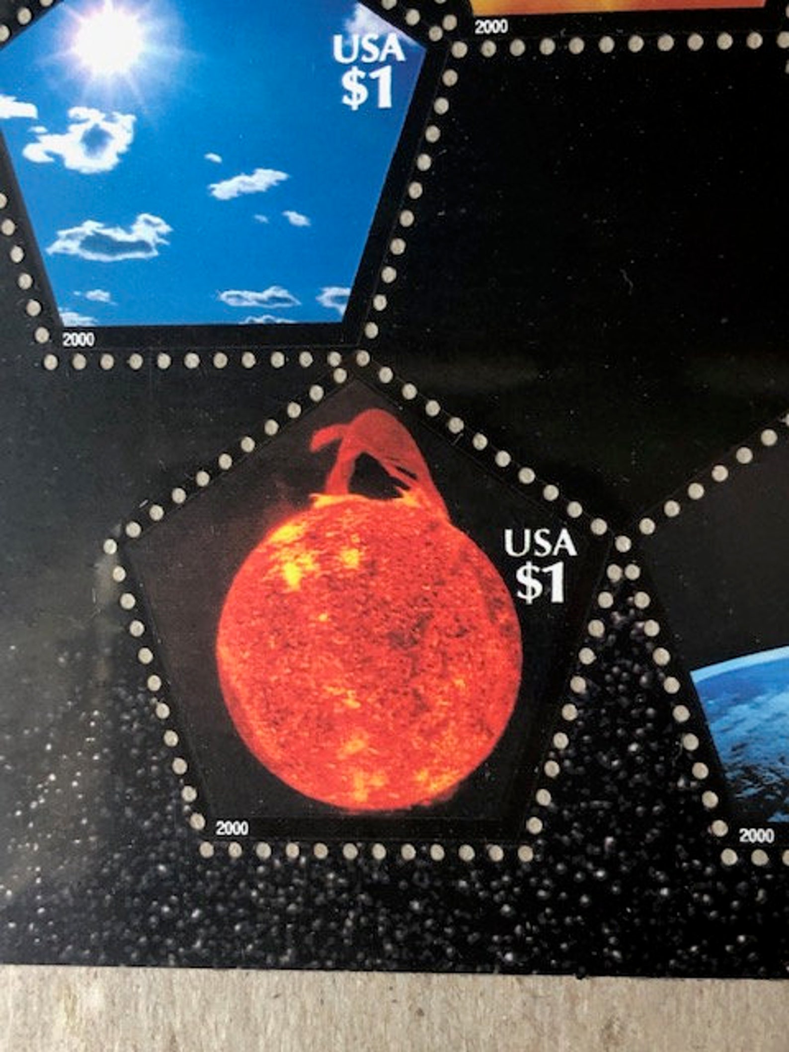 Full Block of 5 Exploring the Solar System Stamps, Year 2000, One ...