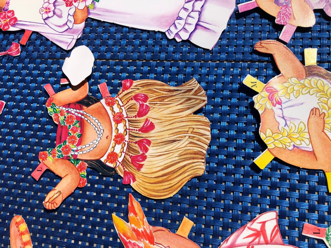 Vintage Hawaiian Paper Doll Clothing Set 28 Pieces Doll Not - Etsy
