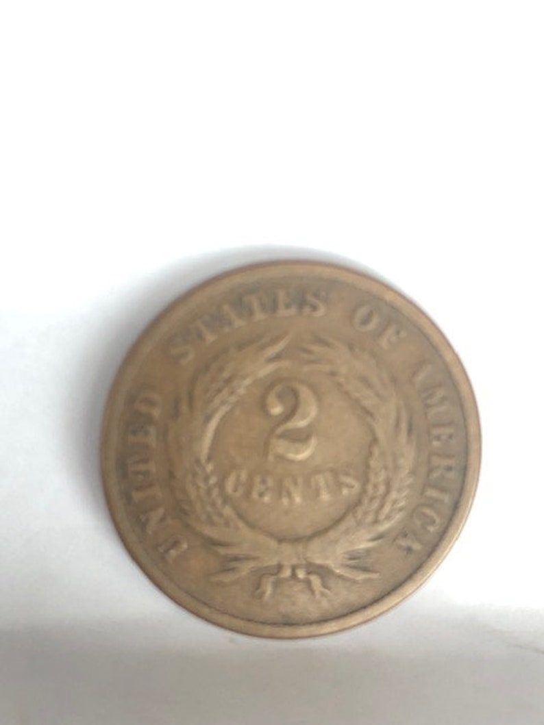 Genuine 1867 U.S. 2 Cent Piece, Collectible 2 Cent Copper Coin - Etsy