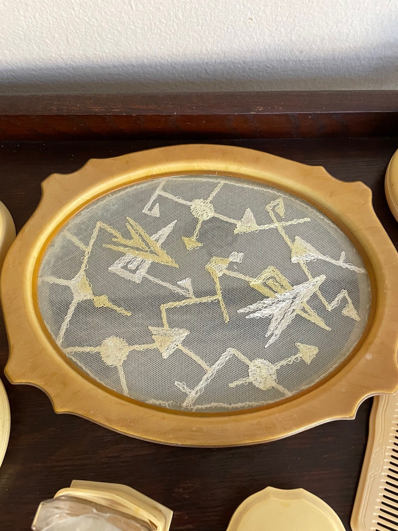 Vintage 1940's Ivory Dubarry Py-ra-lyn Celluloid Dresser - Etsy