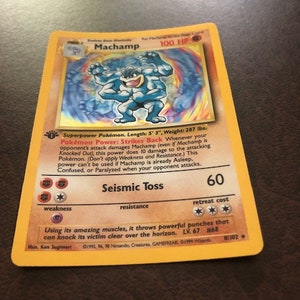 Pokemon Machamp Edition 1 Holographic Trading Card, Wizards of the ...