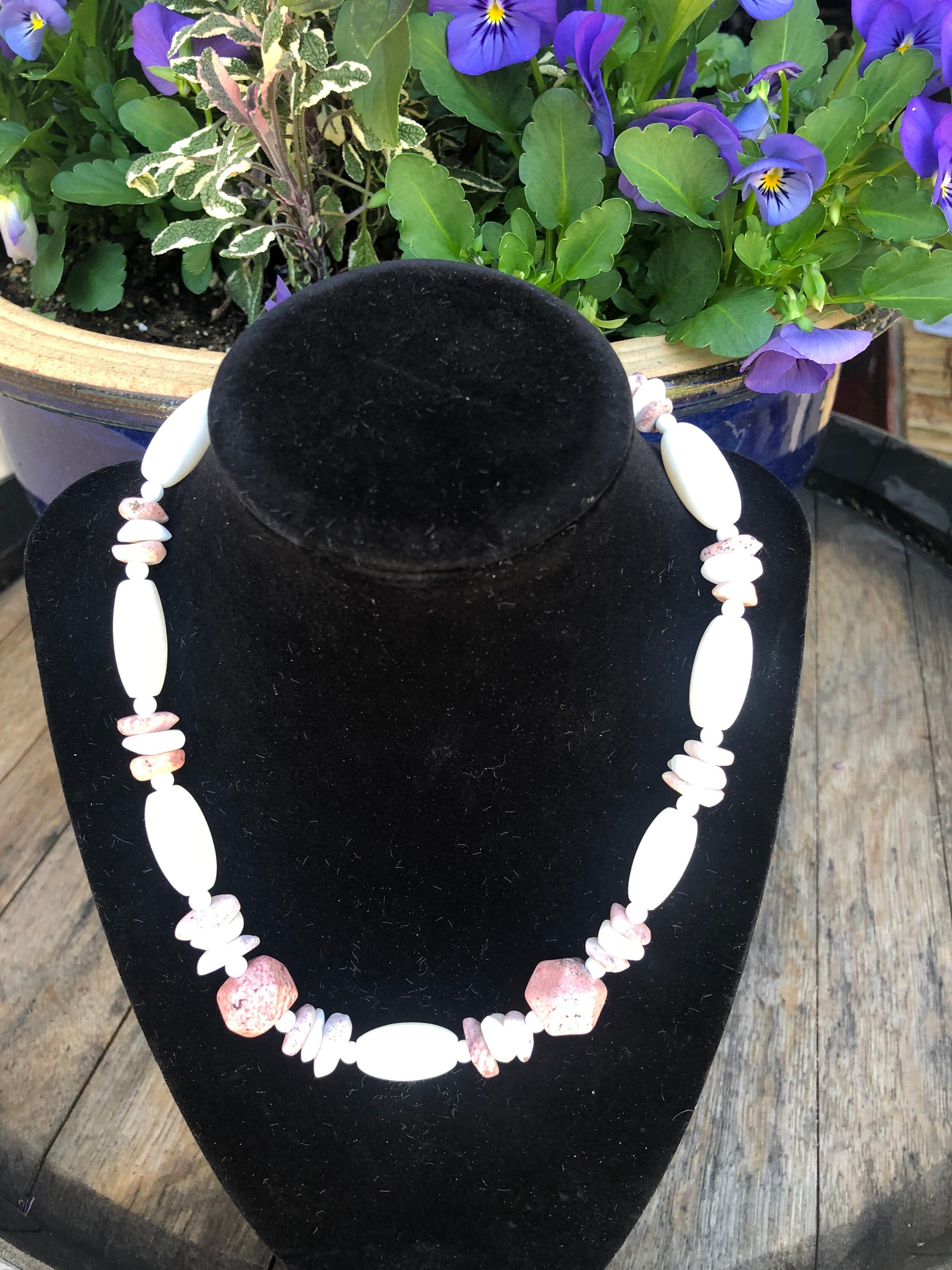 Vintage Karla Jordan Agate and Quartz 16" Choker, Nature Jewelry ...