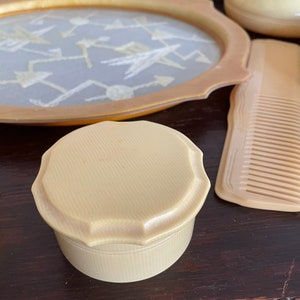 Vintage 1940's Ivory Dubarry Py-ra-lyn Celluloid Dresser Set, 14 Piece ...