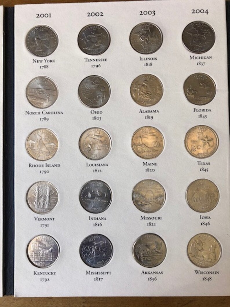 Vintage 1999 Littleton Custom Coin Album Filled With Quarters From All ...
