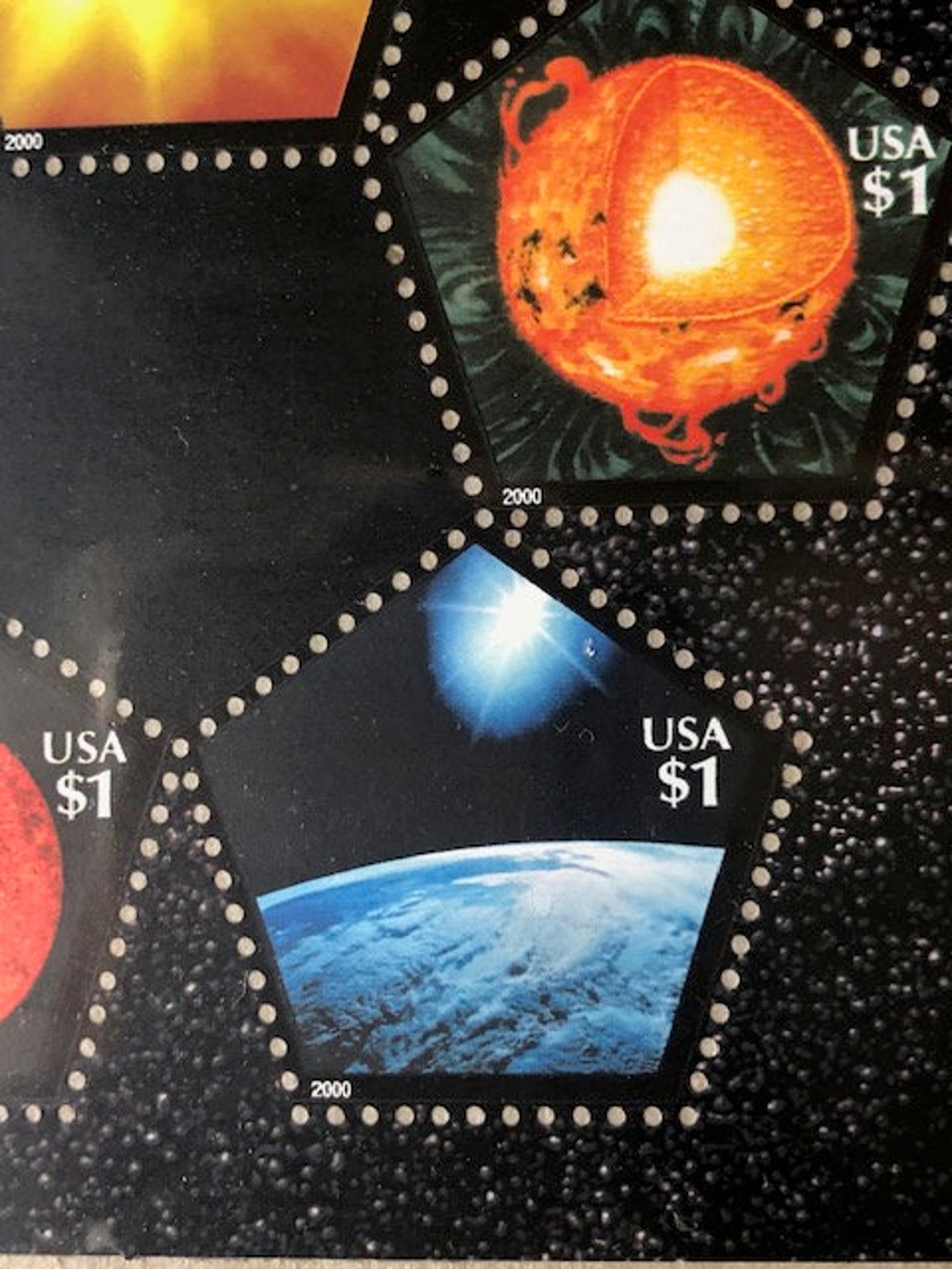 Full Block of 5 Exploring the Solar System Stamps, Year 2000, One ...