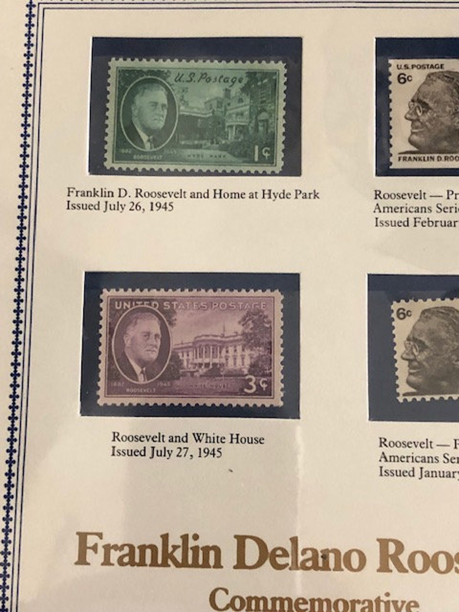 Vintage Postal Commemorative Society Franklin Delano Roosevelt ...