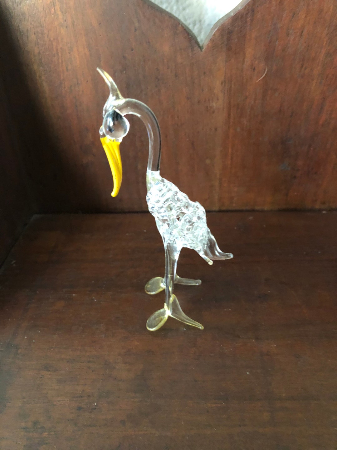 Vintage Blown Glass Stork - Etsy