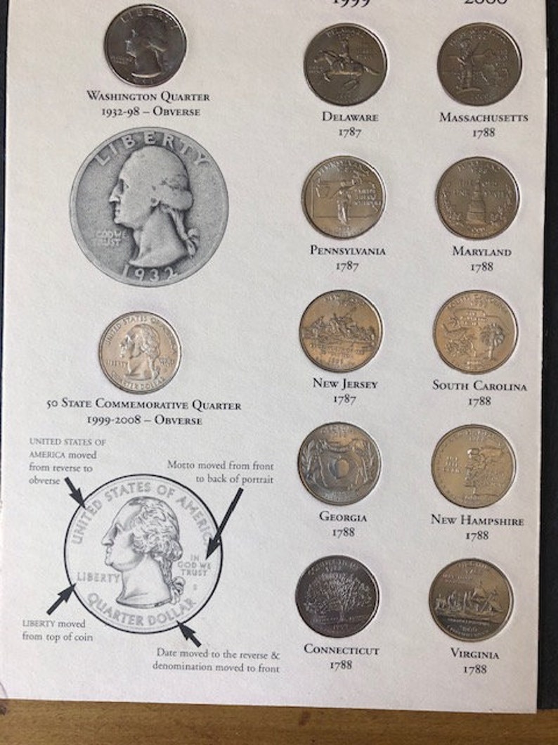 Vintage 1999 Littleton Custom Coin Album Filled With Quarters From All ...