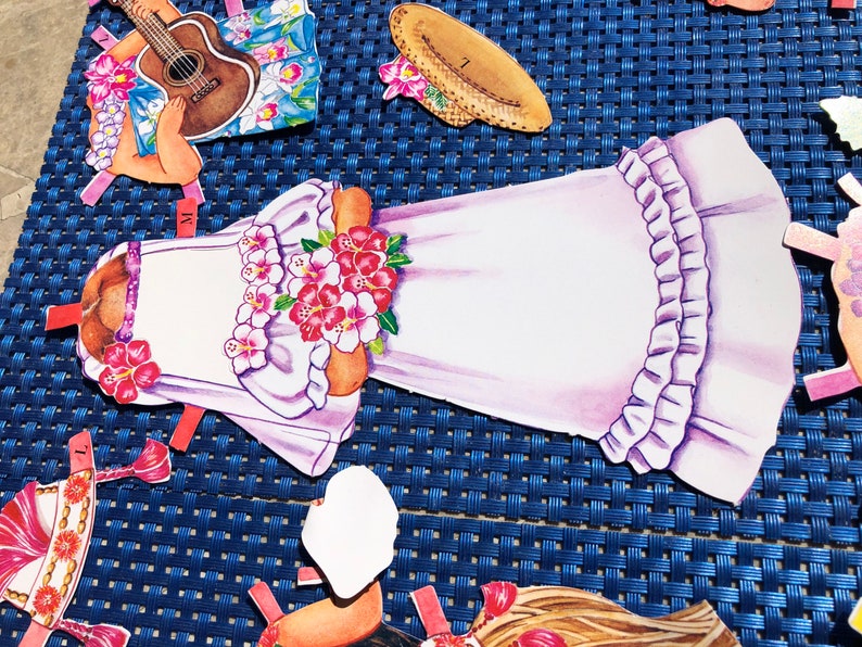 Vintage Hawaiian Paper Doll Clothing Set, 28 Pieces, Doll Not Included ...