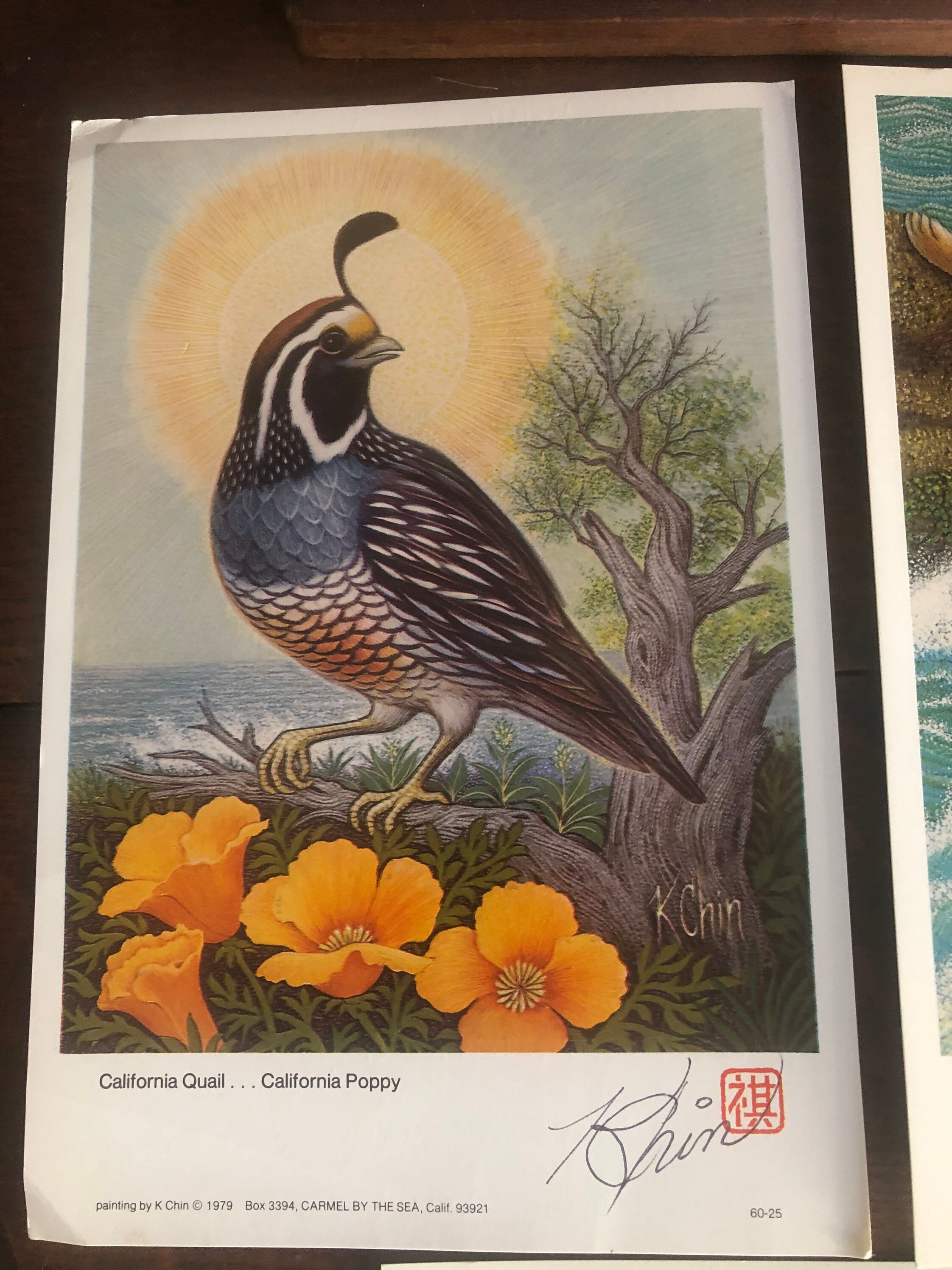 Five Vintage Signed K Chin Cards Circa 1980 Monterey - Etsy