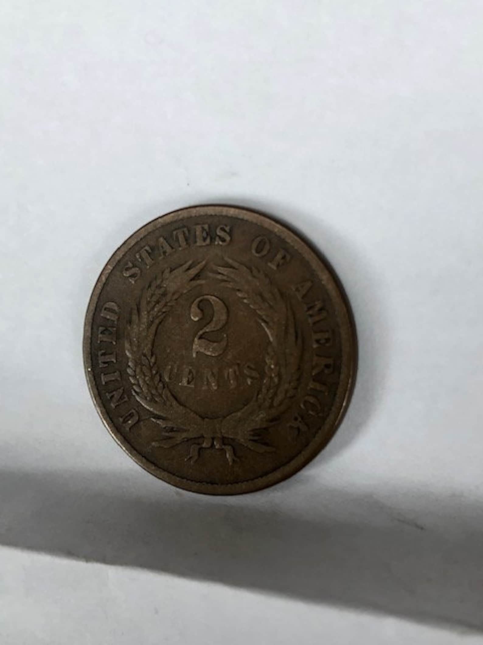 Genuine 1867 U.S. 2 Cent Piece Collectible 2 Cent Copper Coin - Etsy