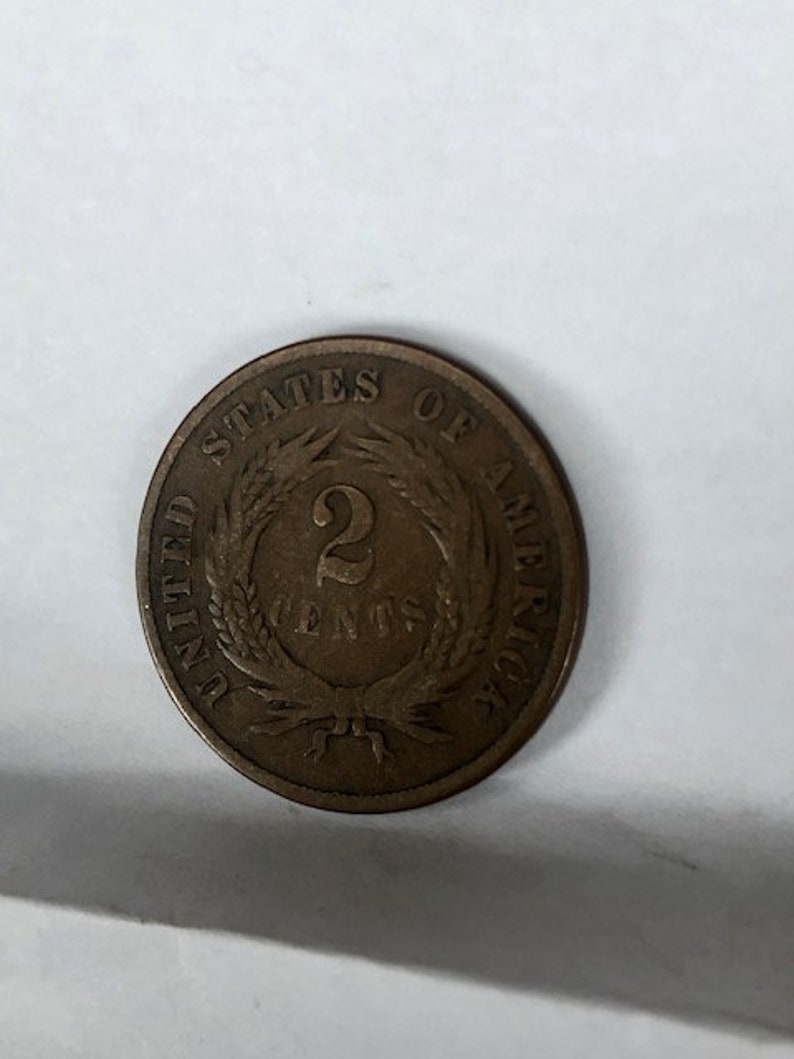 Genuine 1867 U.S. 2 Cent Piece Collectible 2 Cent Copper Coin - Etsy
