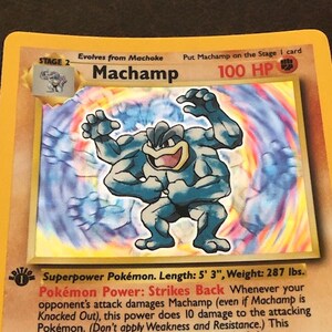 Pokemon Machamp Edition 1 Holographic Trading Card, Wizards of the ...