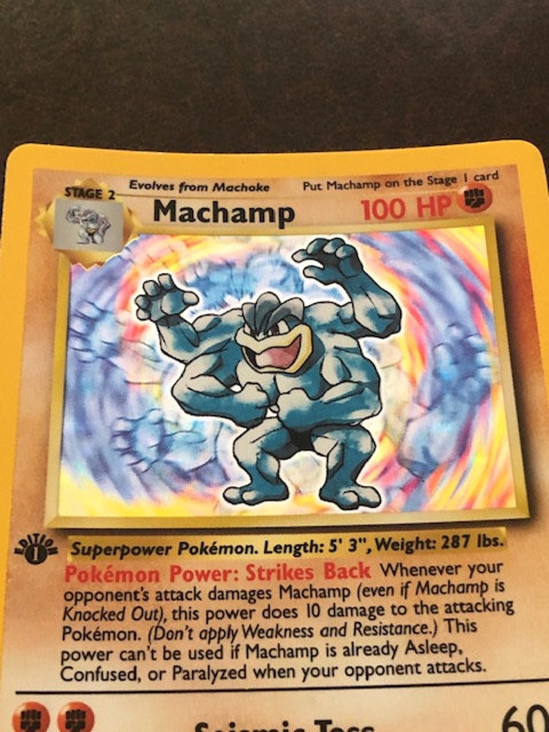 Pokemon Machamp Edition 1 Holographic Trading Card, Wizards of the ...