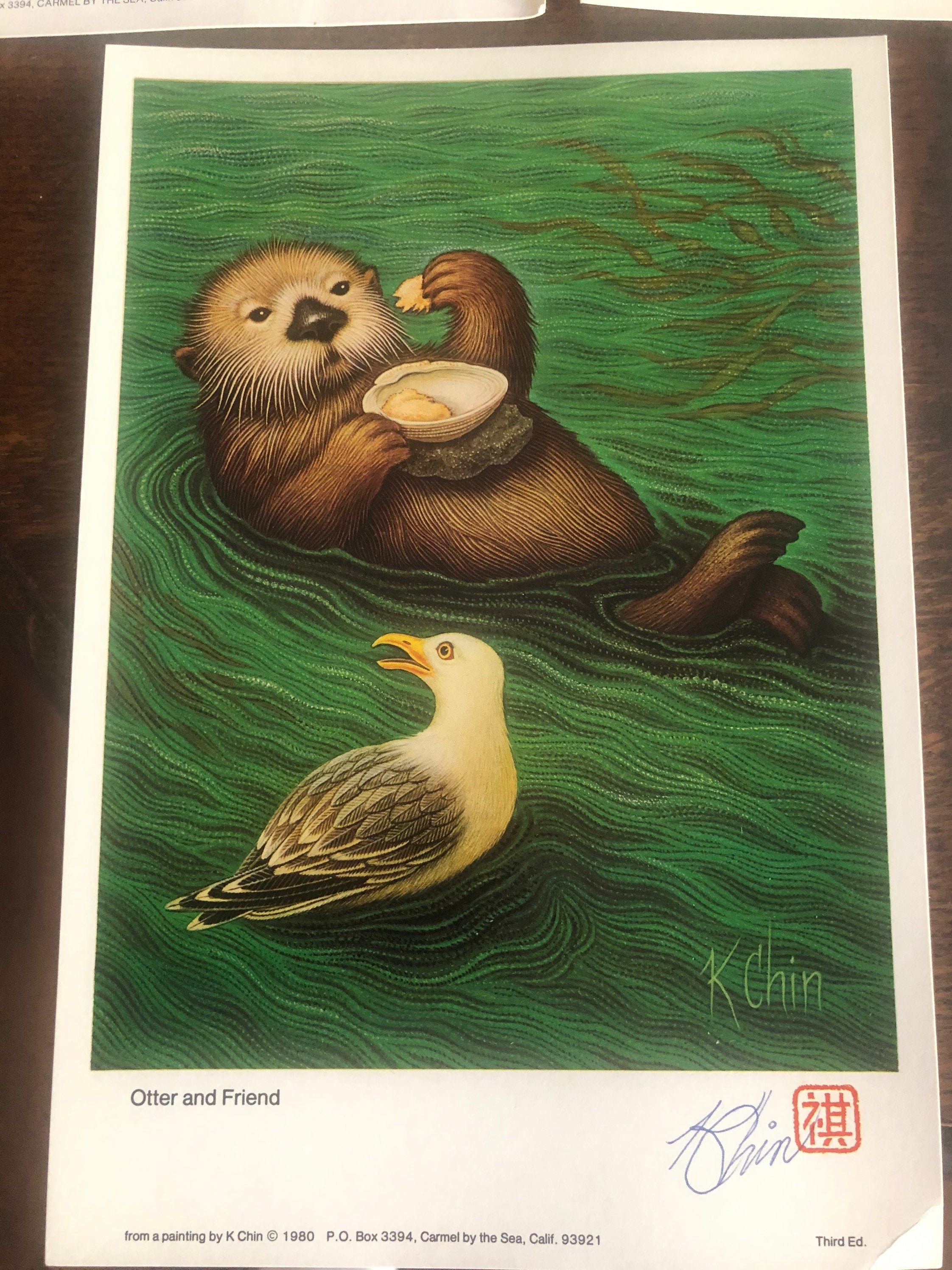 Five Vintage Signed K Chin Cards Circa 1980 Monterey - Etsy