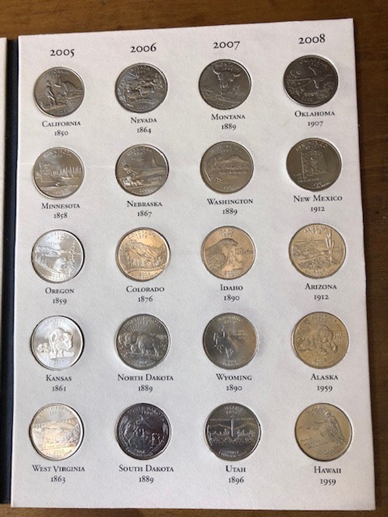 Vintage 1999 Littleton Custom Coin Album Filled With Quarters From All ...