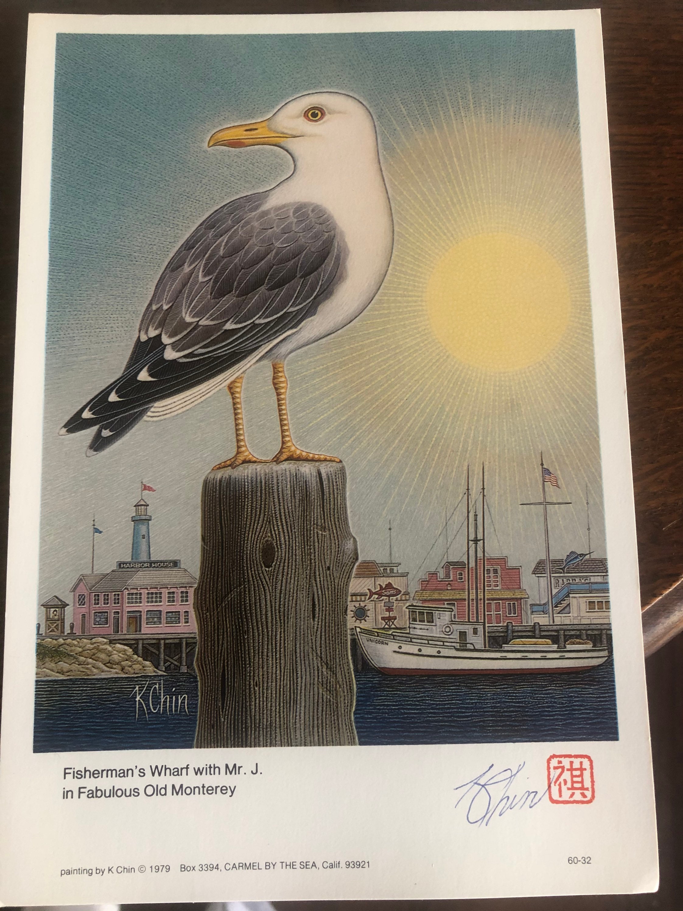 Five Vintage Signed K Chin Cards Circa 1980 Monterey - Etsy