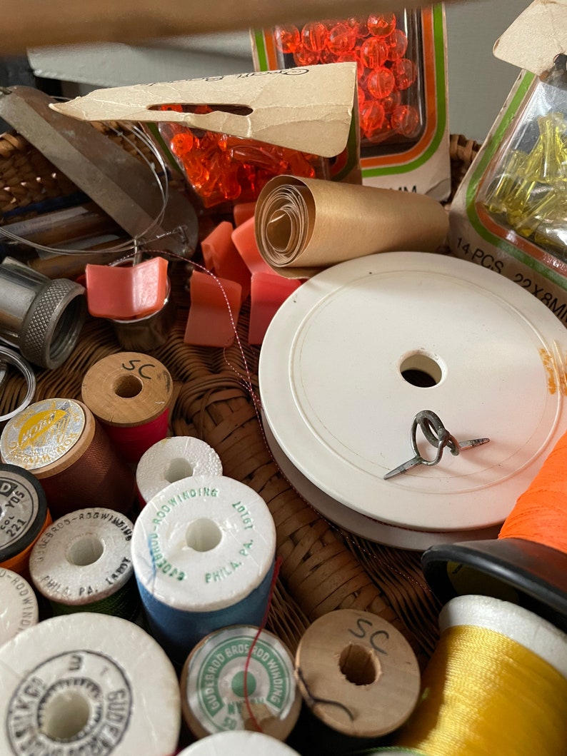 Vintage Fishing Spools of Rod Winding Fly Tying Thread and - Etsy