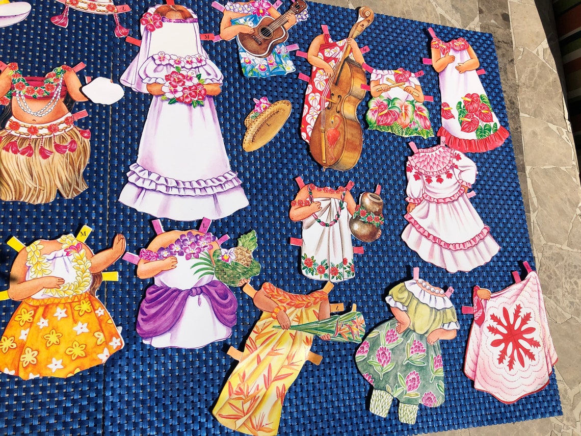 Vintage Hawaiian Paper Doll Clothing Set 28 Pieces Doll Not - Etsy