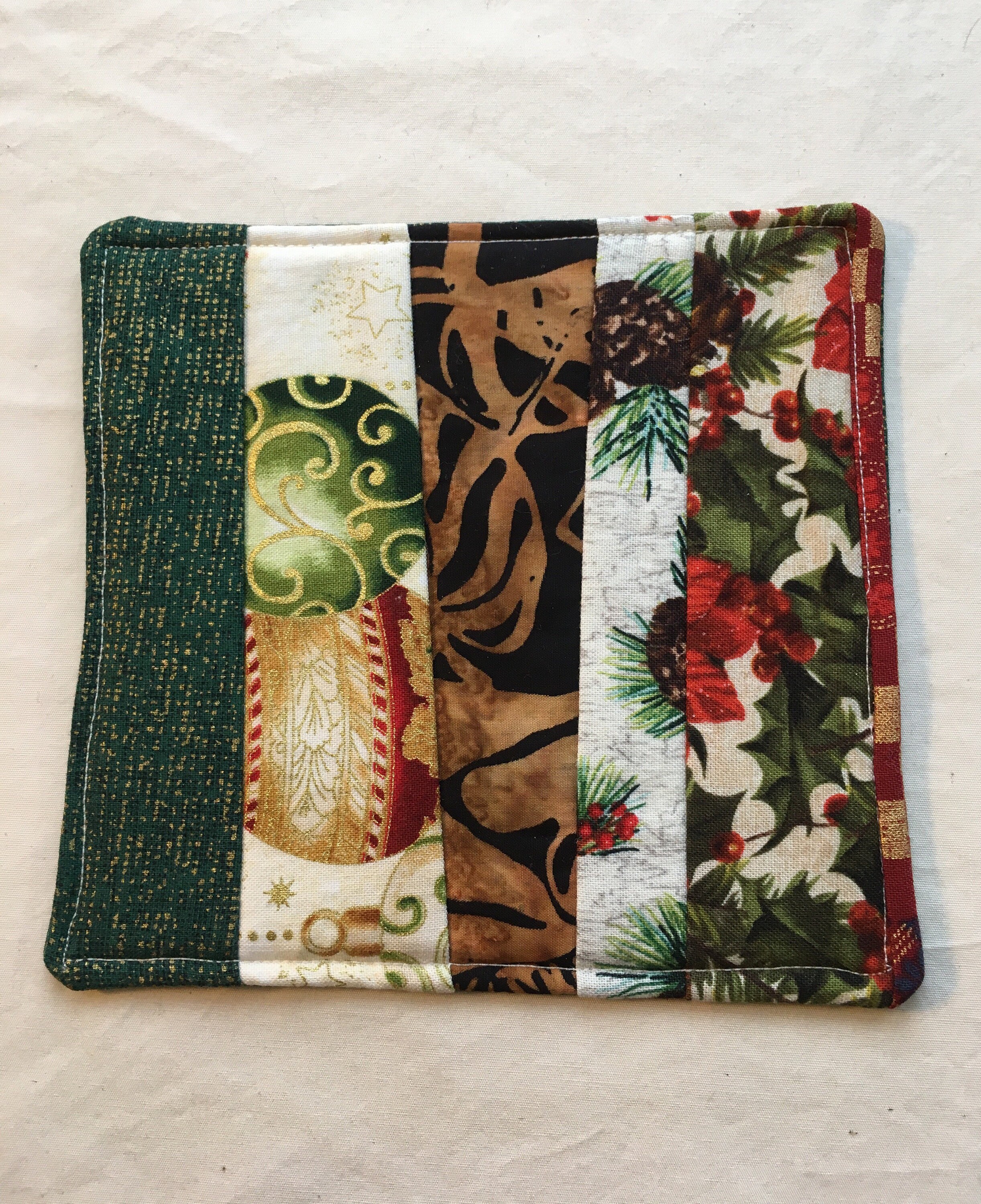 Handmade Christmas quilted coaster set set of 4 - Etsy.de