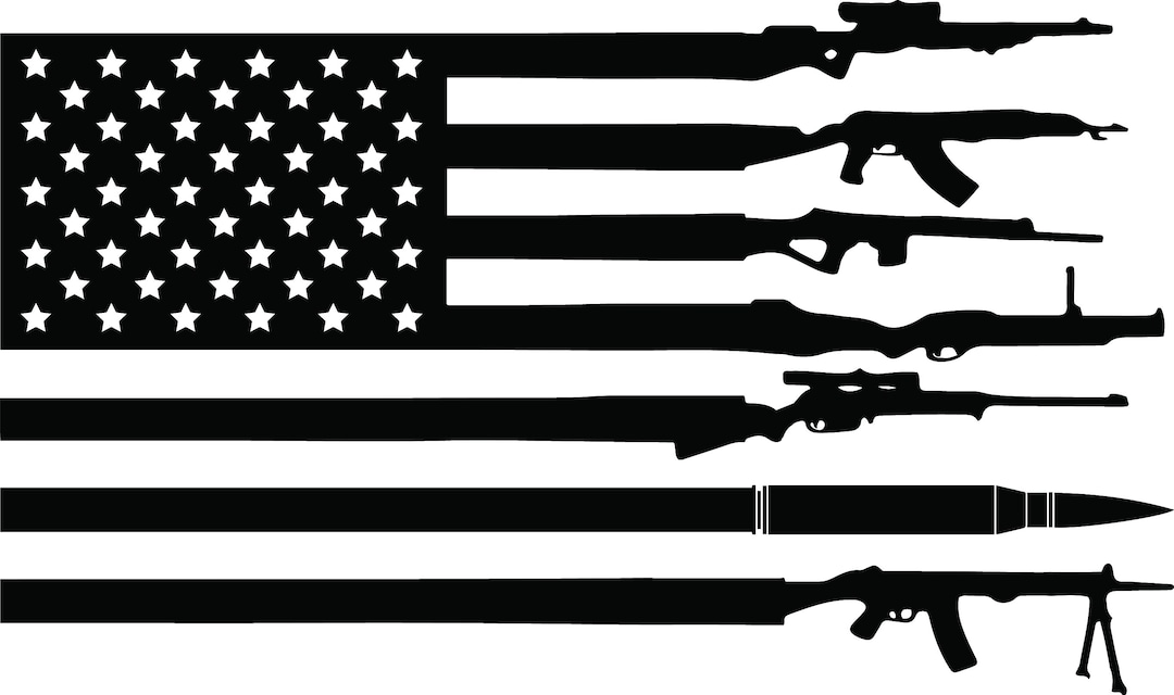 American Gun Flag - Cut File - Dxf - Jpg - Svg - Png - Instant Download ...