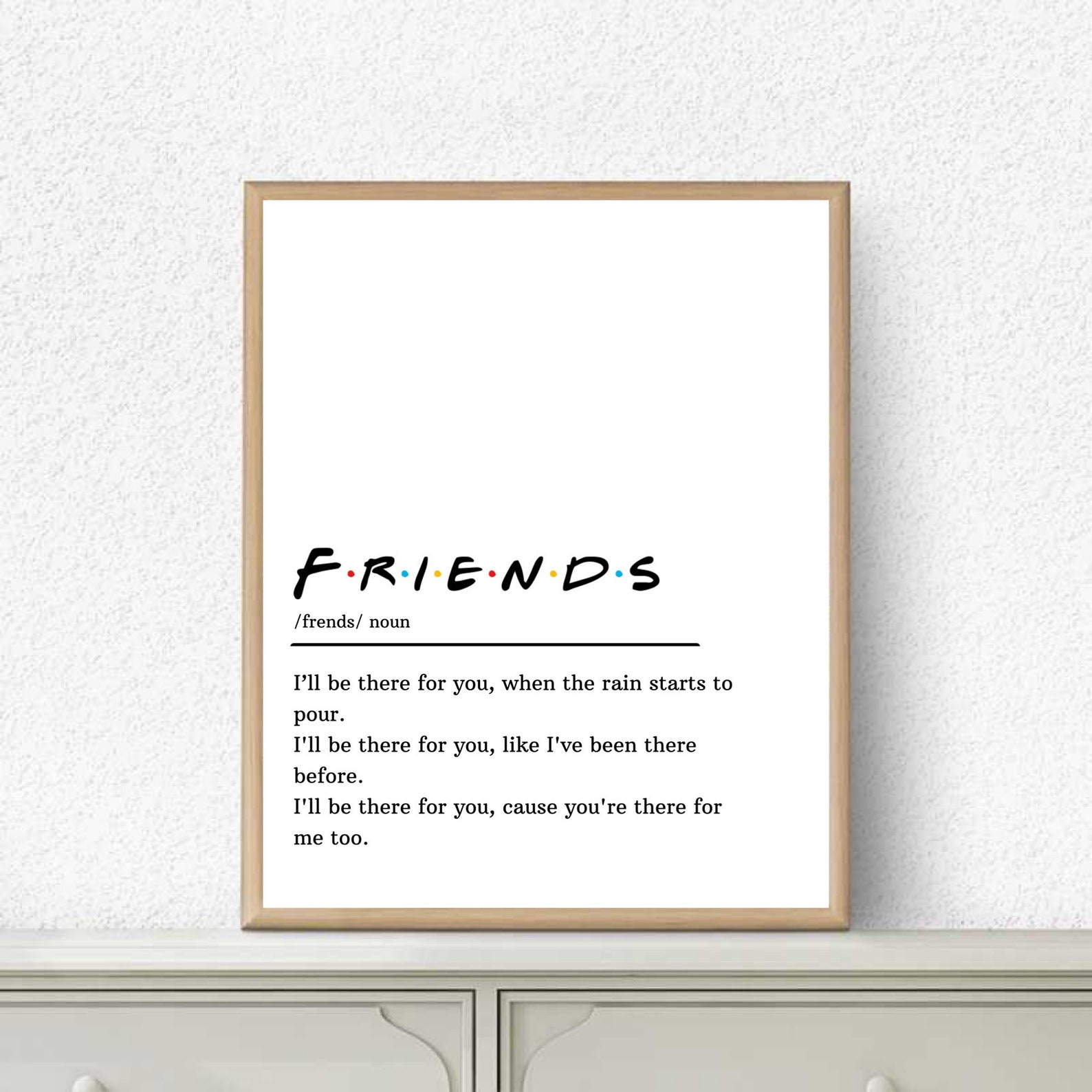 Friends Gift Idea Printable Wall Art, Friends Definition, Tv ...