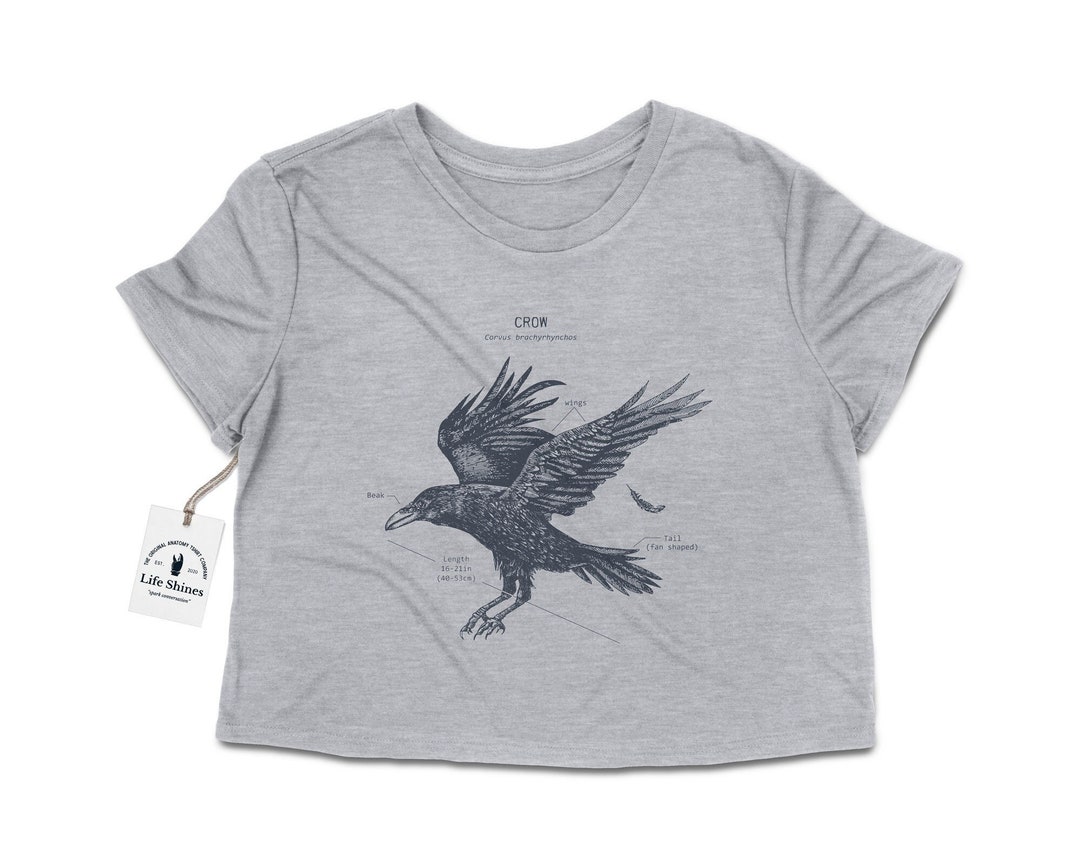 Crow Anatomy Crop Top, Corvus Crop Top, Crow Shirt for Women, Crow T ...