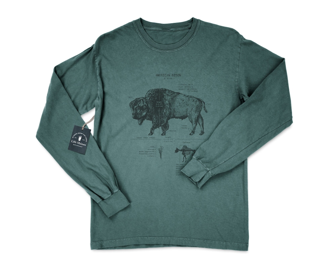 Bison Anatomy Long Sleeve, American Bison Long Sleeve, Yellowstone ...