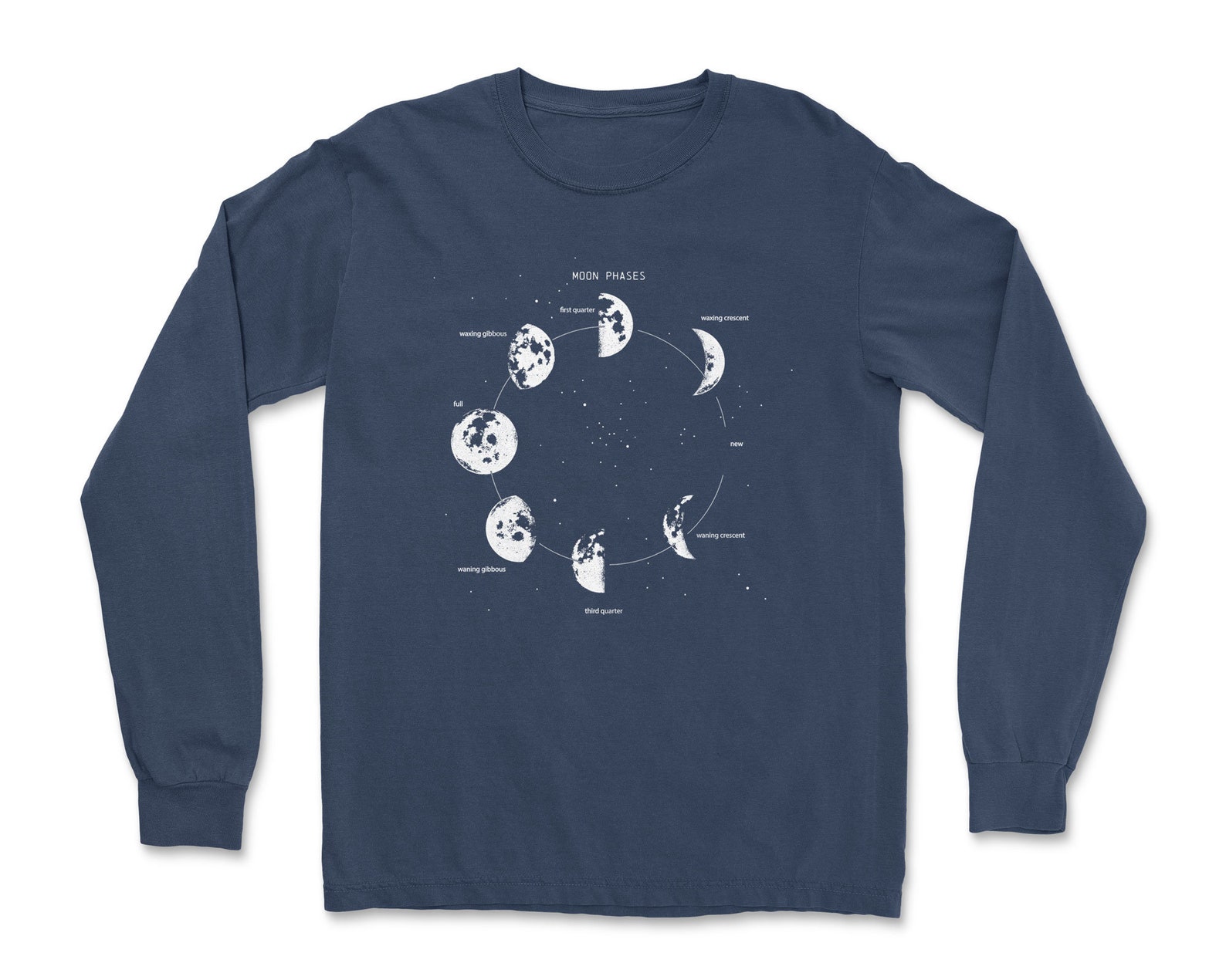 Moon Phases Long Sleeve Astrology Shirt Full Moon Shirt - Etsy