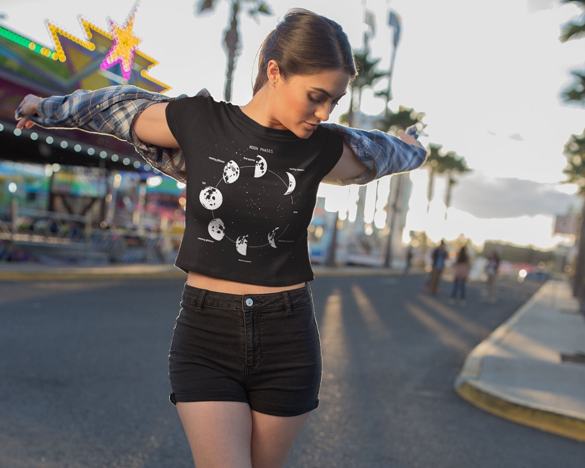 Moon Phases Crop Top Astronomy Crop Top Space Crop Top Moon - Etsy