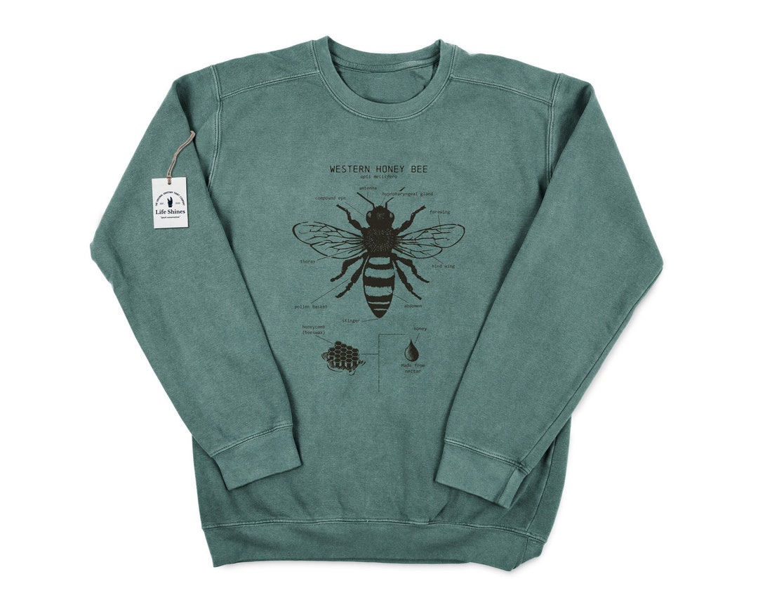 Honey Bee Anatomy Sweatshirt, Honey Bee Sweatshirt, Western Honey Bee ...