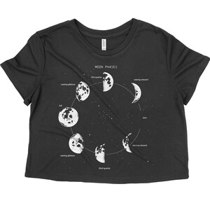 Moon Phases Crop Top, Astronomy Crop Top, Space Crop Top, Moon Crop Top ...