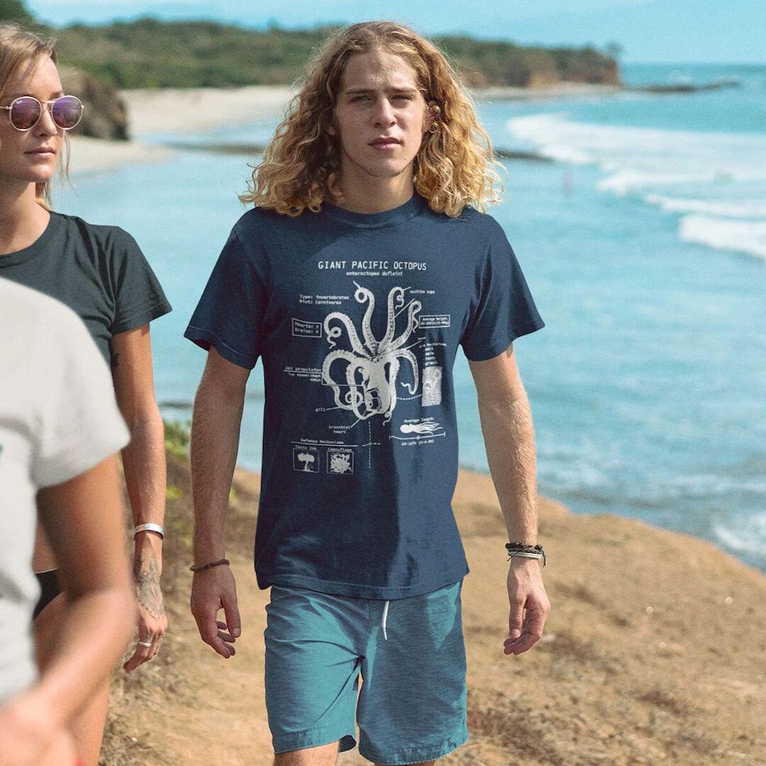 Octopus Anatomy T-shirt, Beach Tee, Octopus Shirt, Octopus Gifts ...