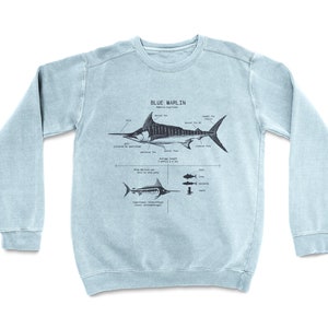 Blue Marlin Anatomy Sweatshirt, Blue Marlin Sweatshirt, Blue Marlin ...