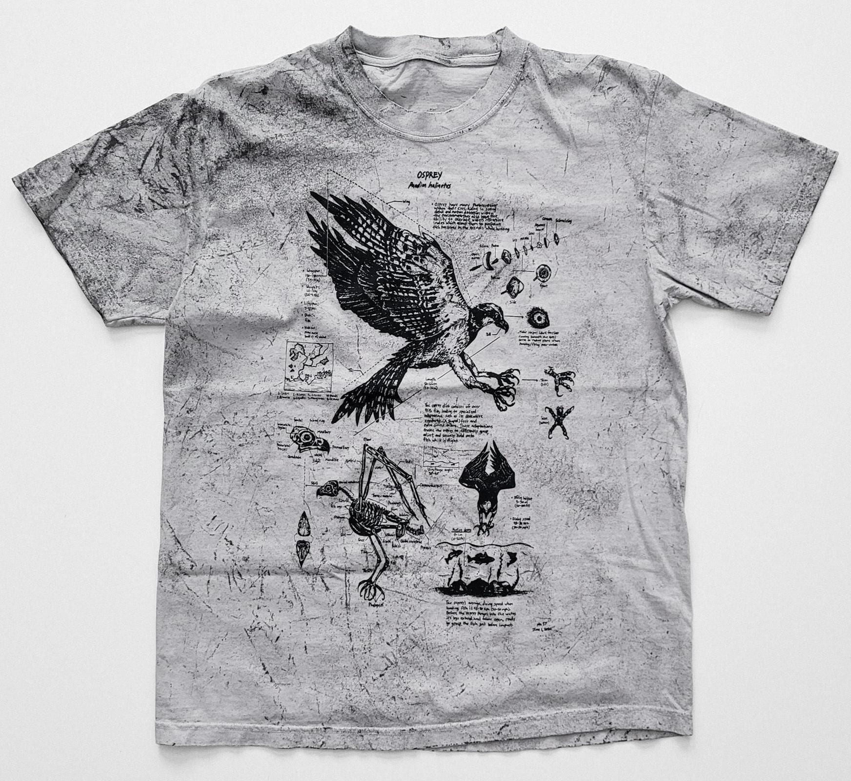 LIMITED Edition Ink Splashed Osprey Anatomy Tshirt - Hand Screen ...