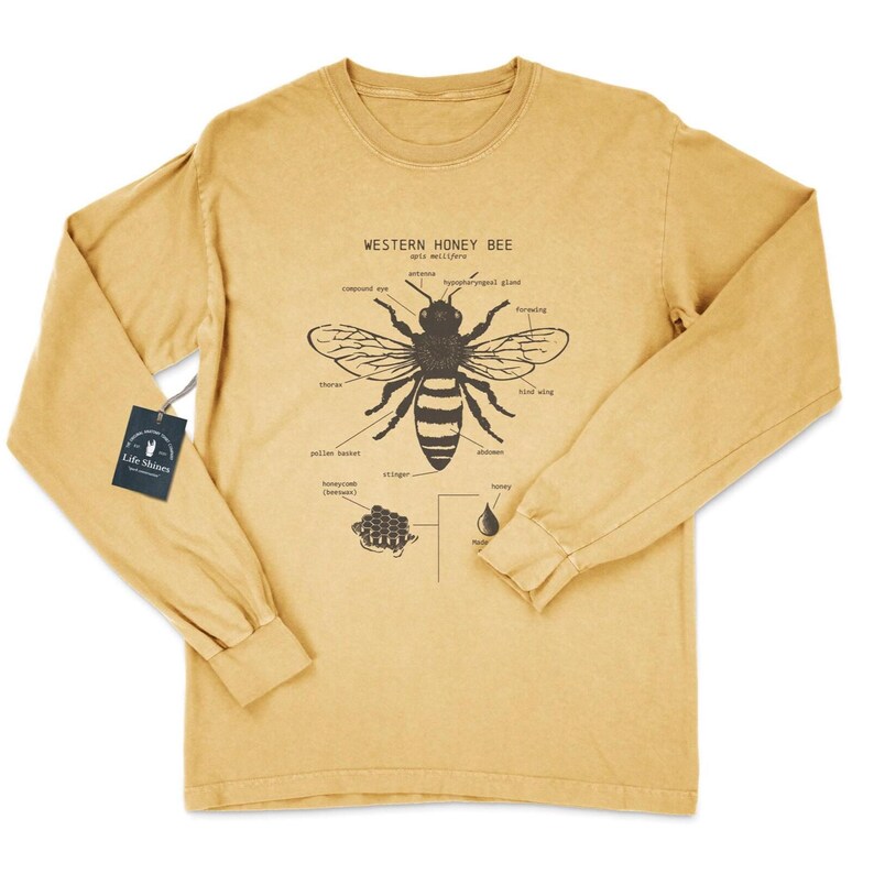 Honey Bee Anatomy Long Sleeve, Honey Bee Long Sleeve Shirt, Western ...